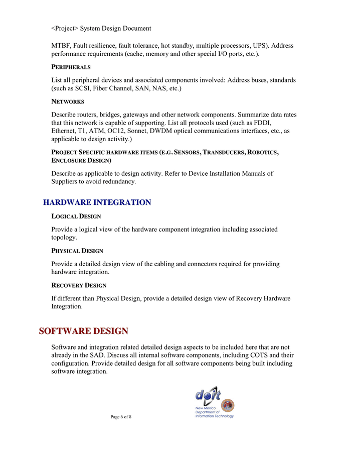 System Design Document Template In Word And Pdf Formats Page 6 Of 8