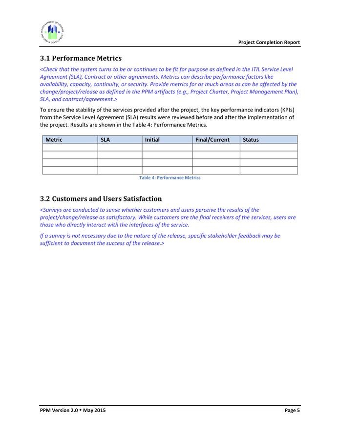 Project Completion Report Template In Word And Pdf Formats Page 8 Of 13