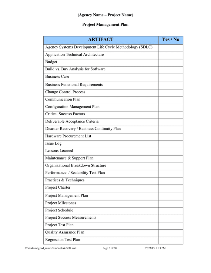 Project Management Plan Template In Word And Pdf Formats Page 8 Of 30
