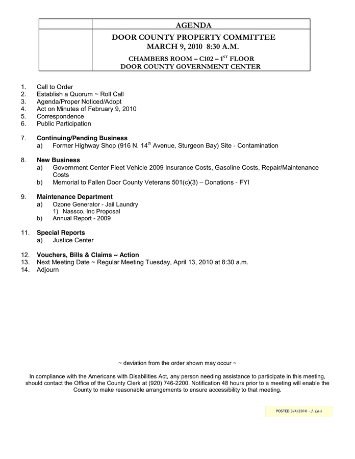 Meeting Agenda Sample In Word And Pdf Formats