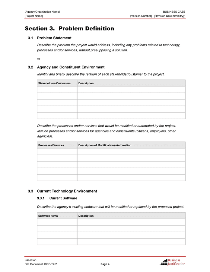 Business Case Template In Word And Pdf Formats Page 8 Of 19 Business Case Template In Word And Pdf Formats Page 8 Of 19