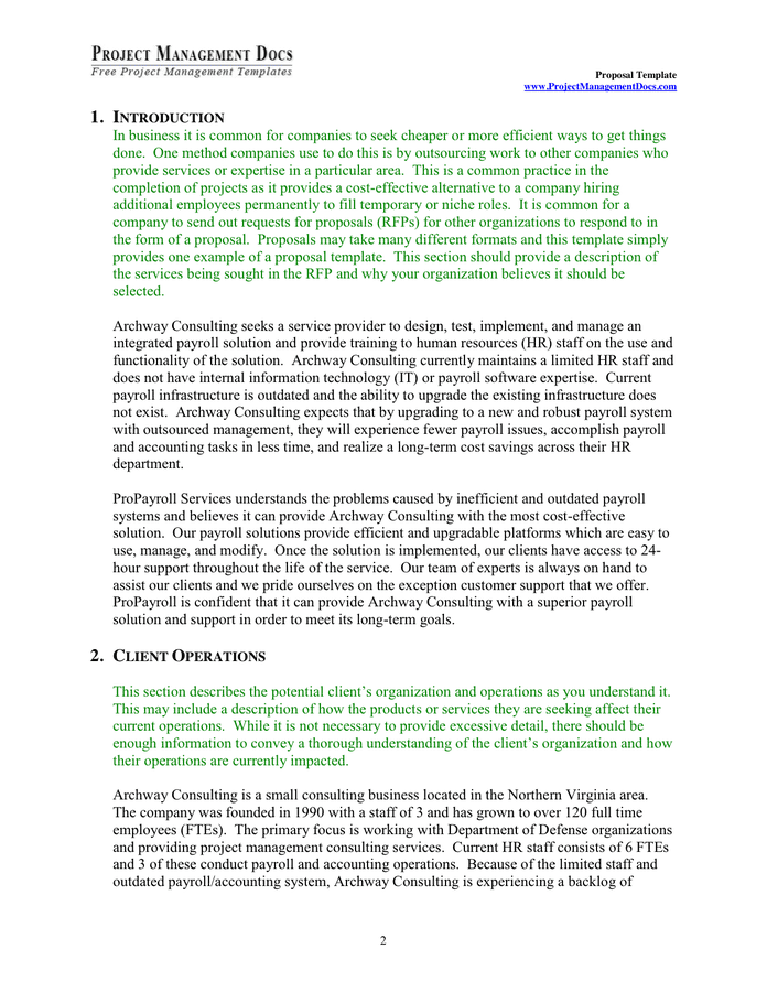 Project Management Proposal Template In Word And Pdf Formats Page 3 Of 7