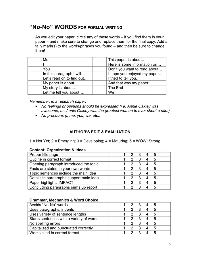Sixth Grade Research Paper In Word And Pdf Formats Page 6 Of 7 Sixth Grade Research Paper In Word And Pdf Formats Page 6 Of 7