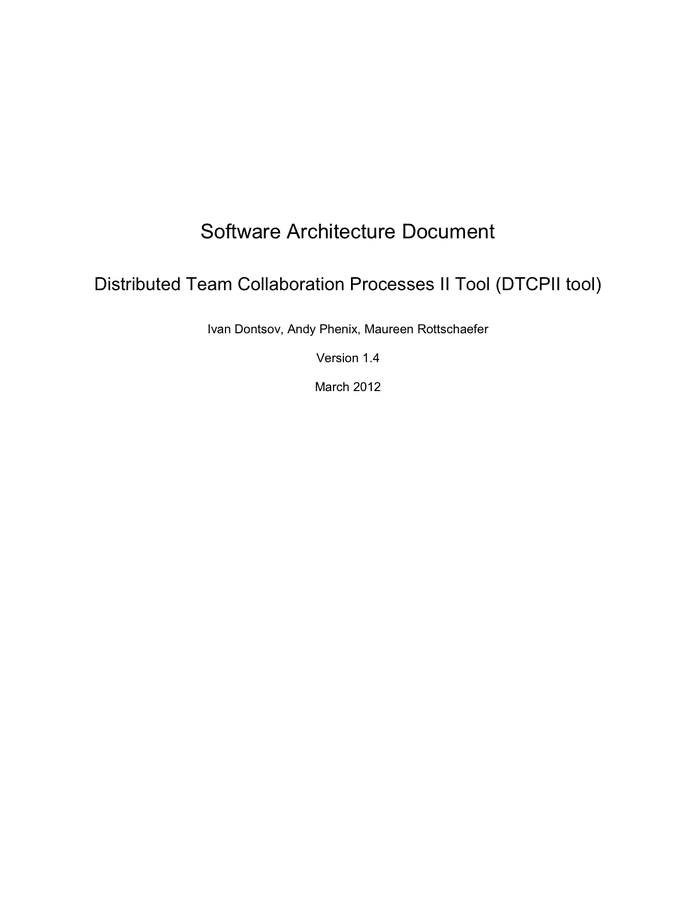 Software Architecture Document Template In Word And Pdf Formats