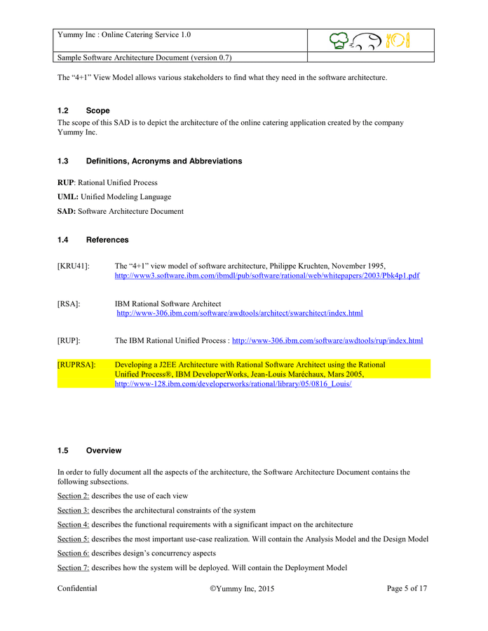 Sample Software Architecture Document In Word And Pdf Formats Page 5