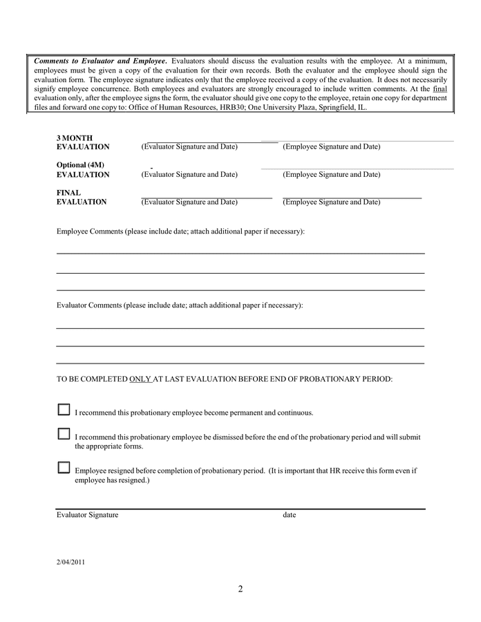 PROBATIONARY EMPLOYEE PERFORMANCE EVALUATION in Word and Pdf formats ... PROBATIONARY EMPLOYEE PERFORMANCE EVALUATION in Word and Pdf formats ...