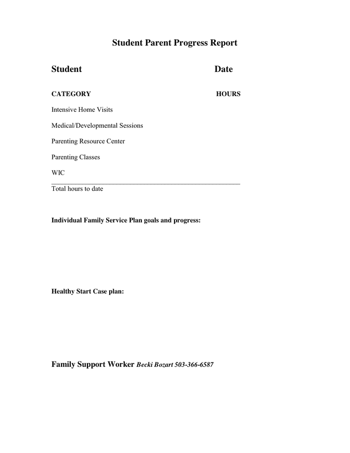 Progress Report Template - download free documents for PDF, Word and Excel