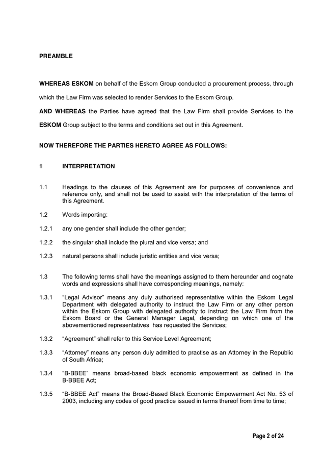 SERVICE LEVEL AGREEMENT In Word And Pdf Formats Page 2 Of 24 service-level-agreement-in-word-and-pdf-formats-page-2-of-24