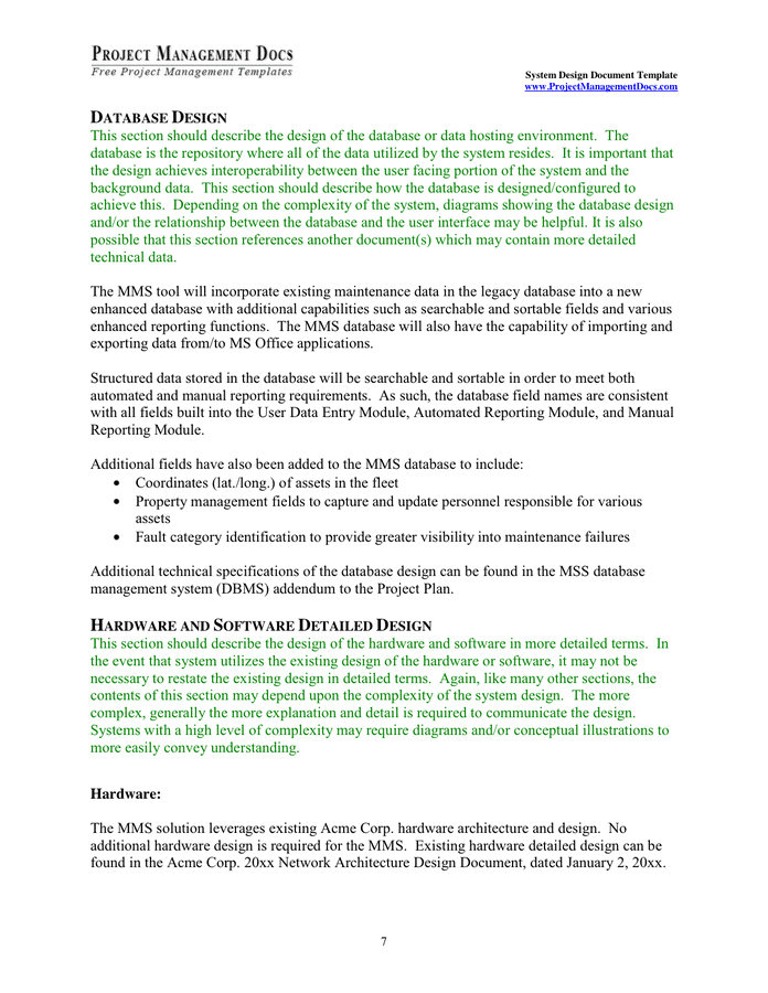 System Design Document Template In Word And Pdf Formats Page 7 Of 10