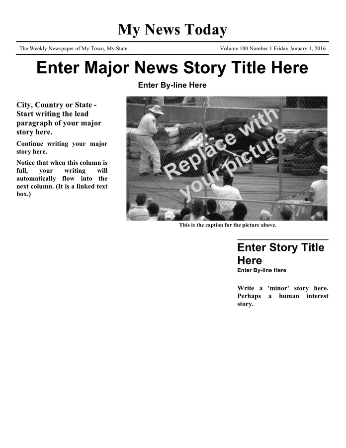 Newspaper Article Template Download Free Documents For PDF Word And