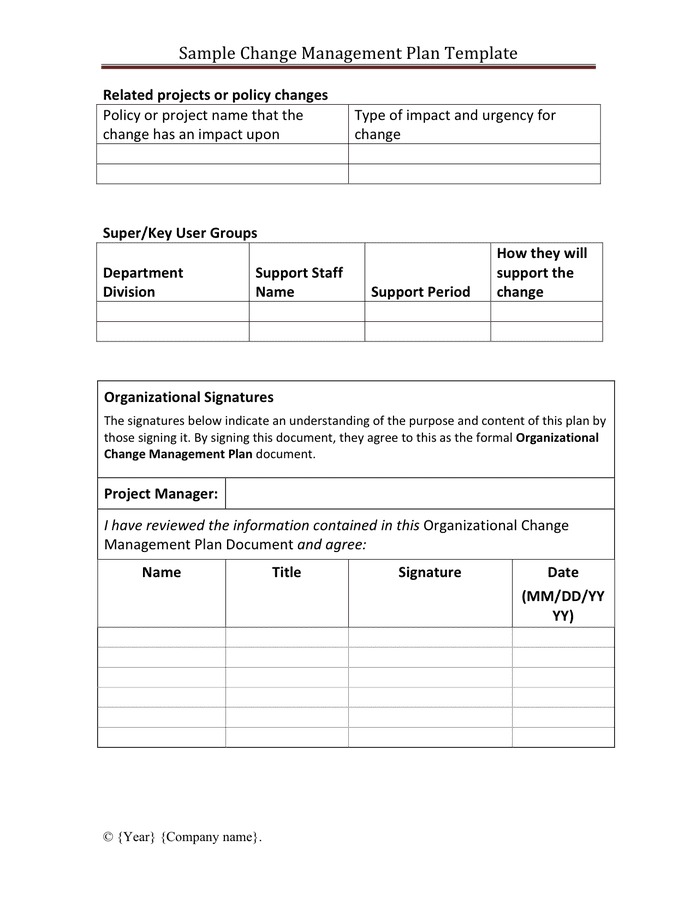 Sample Change Management Plan Template In Word And Pdf Formats Page 2 