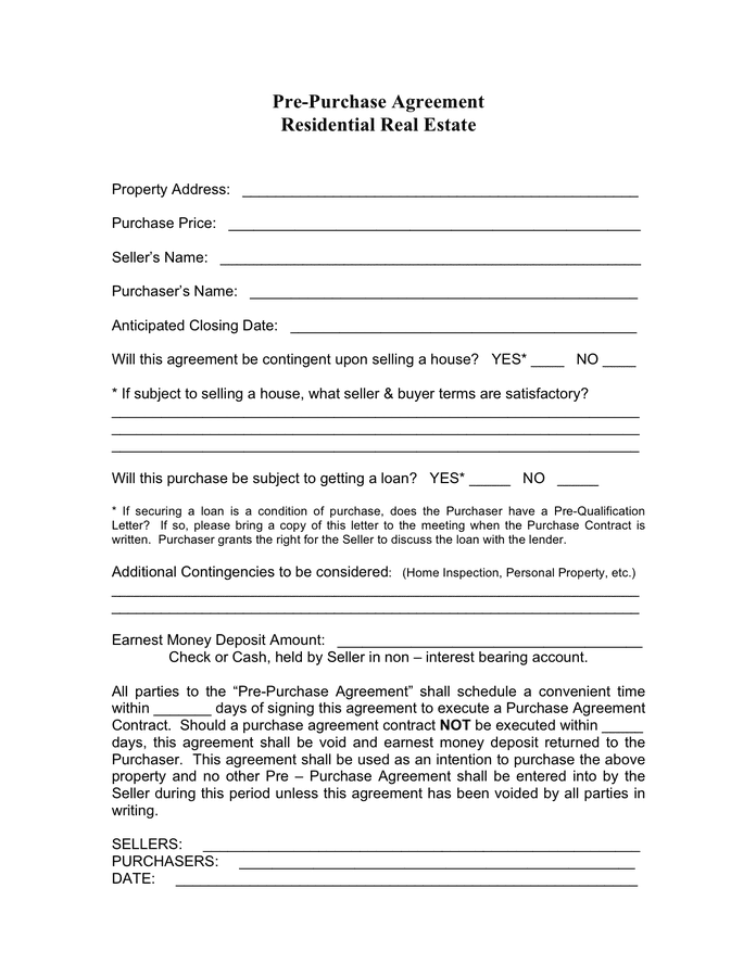 Real Estate Purchase Agreement Download Free Documents For PDF Word 