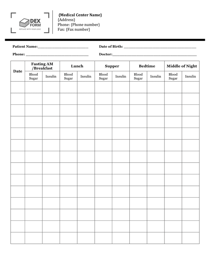 Blood Sugar Log Download Free Documents For PDF Word And Excel
