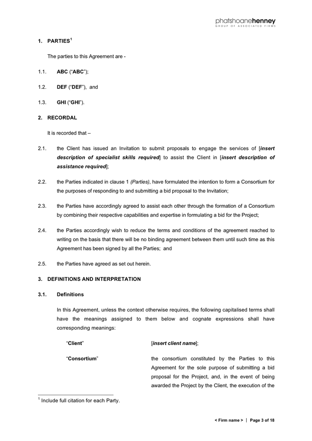 Agreement Format Between Two Companies In Word And Pdf Formats Page 3