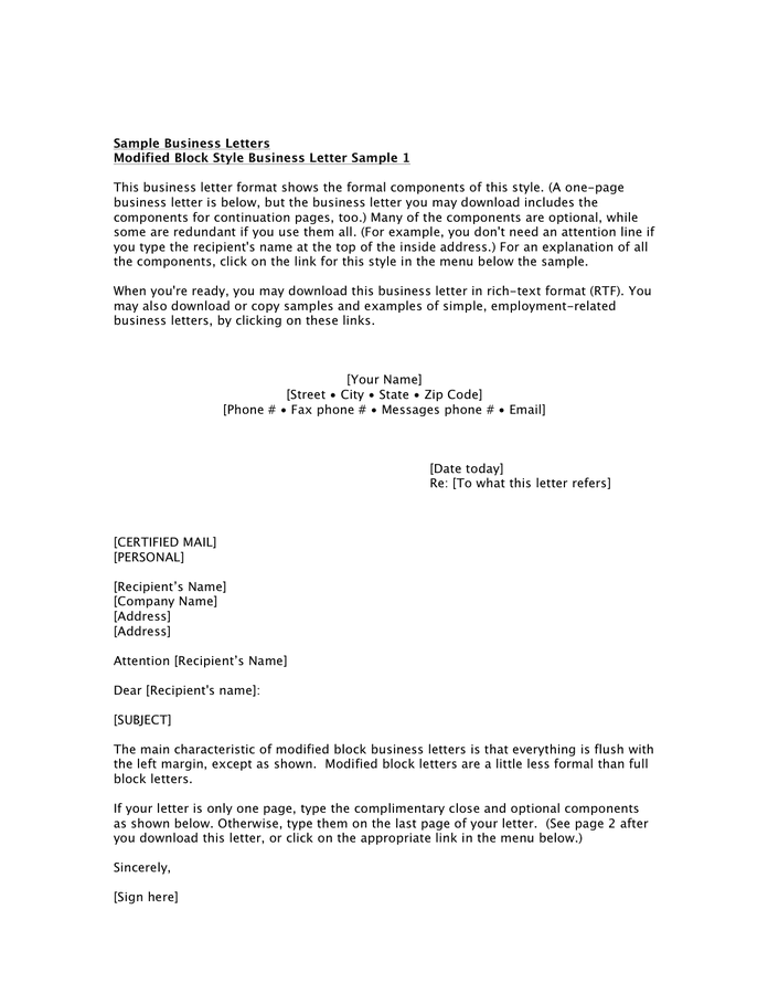 Business Letter Sample In Word And Pdf Formats Page 2 Of 3