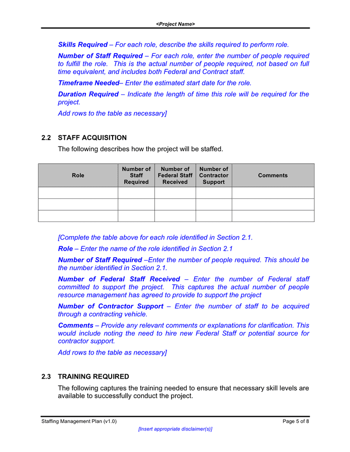 Staffing Management Plan Template In Word And Pdf Formats Page 6 Of 8