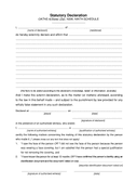 Statutory Declaration Form - download free documents for PDF, Word and ...