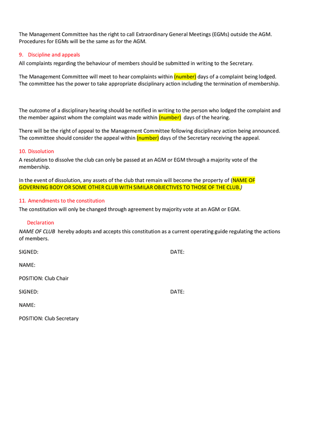 Basketball Club Constitution Template In Word And Pdf Formats Page 3 Of 3