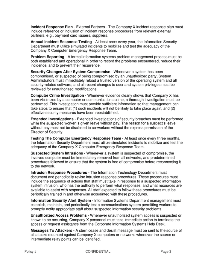 Incident reporting and response policy template in Word and Pdf formats ...