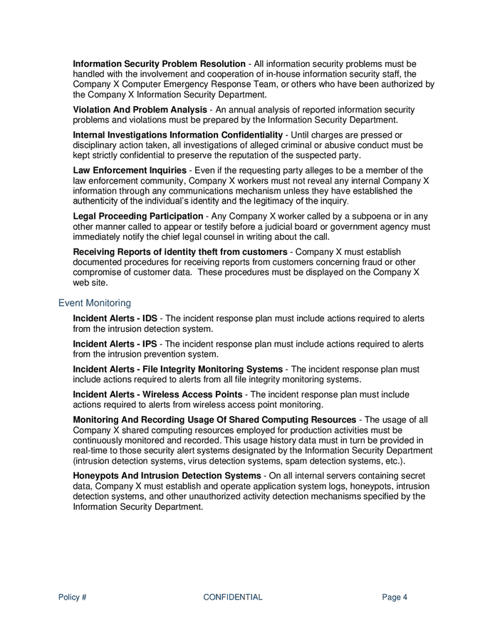 Incident reporting and response policy template in Word and Pdf formats ...