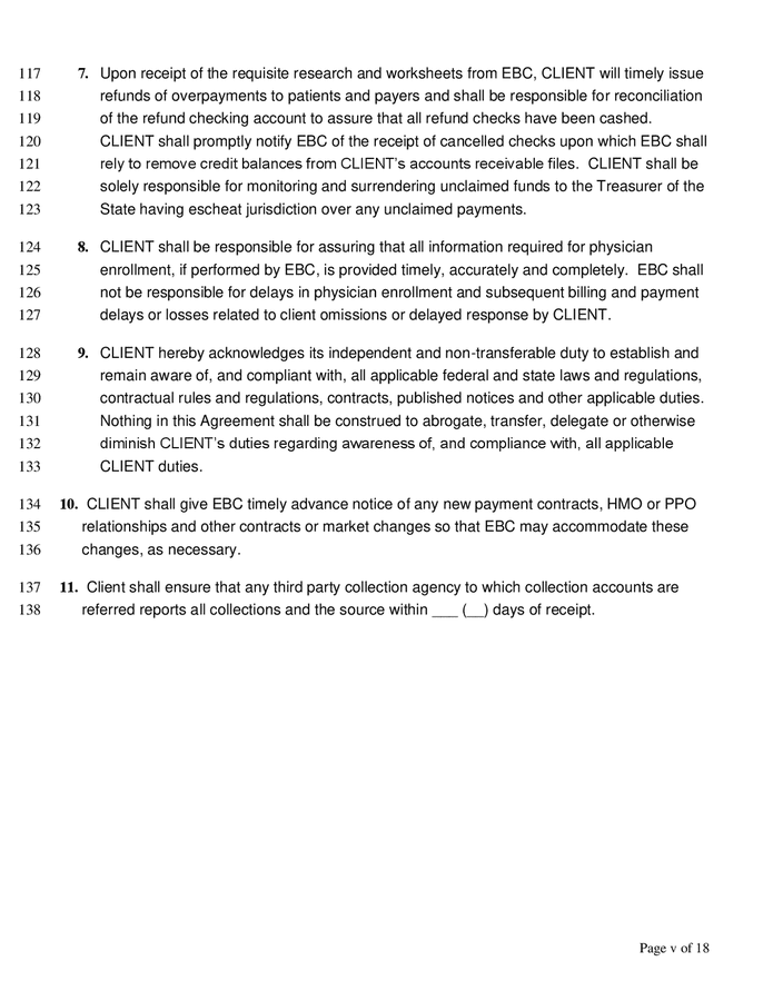 Billing services agreement template in Word and Pdf formats - page 14 of 18 Billing services agreement template in Word and Pdf formats - page 14 of 18
