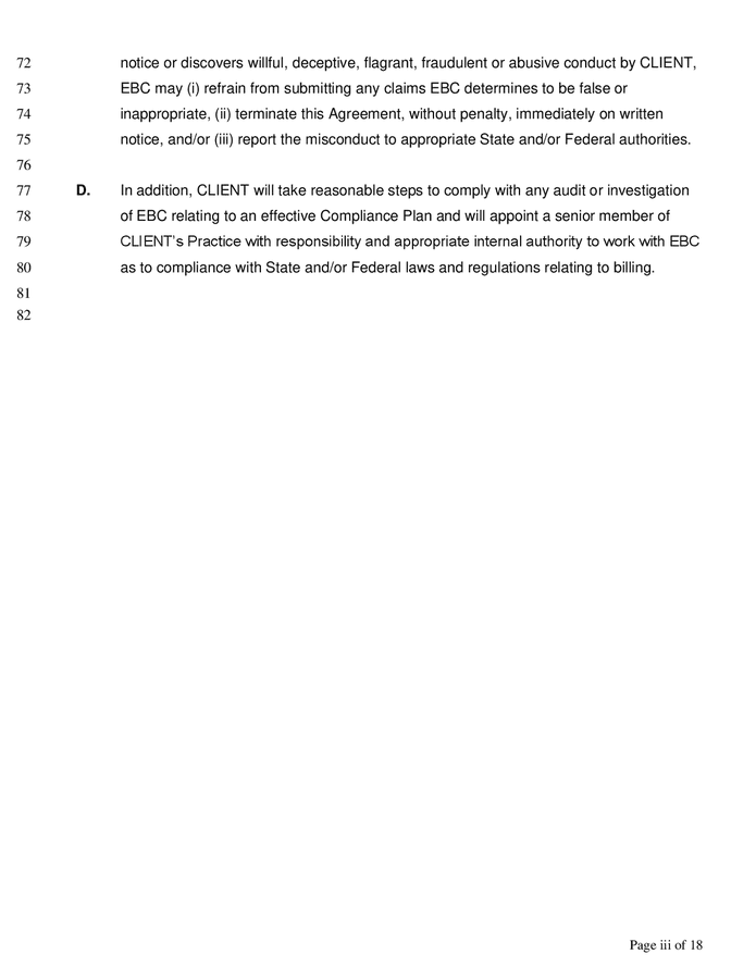 Billing services agreement template in Word and Pdf formats - page 17 of 18 Billing services agreement template in Word and Pdf formats - page 17 of 18