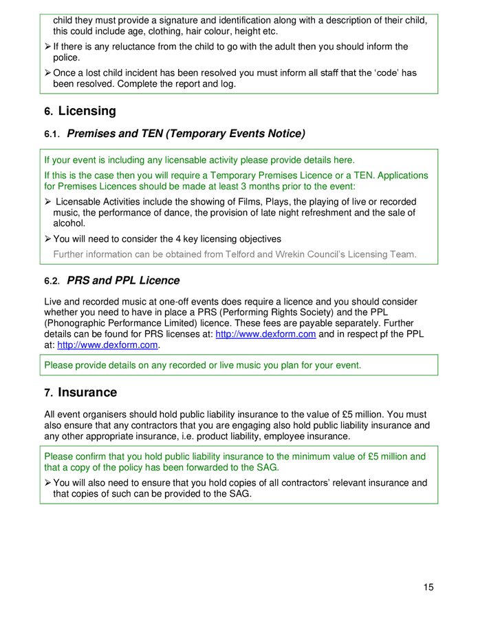 Event safety managementplan template (UK) in Word and Pdf formats ...
