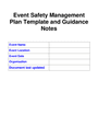 Event safety managementplan template (UK) in Word and Pdf formats