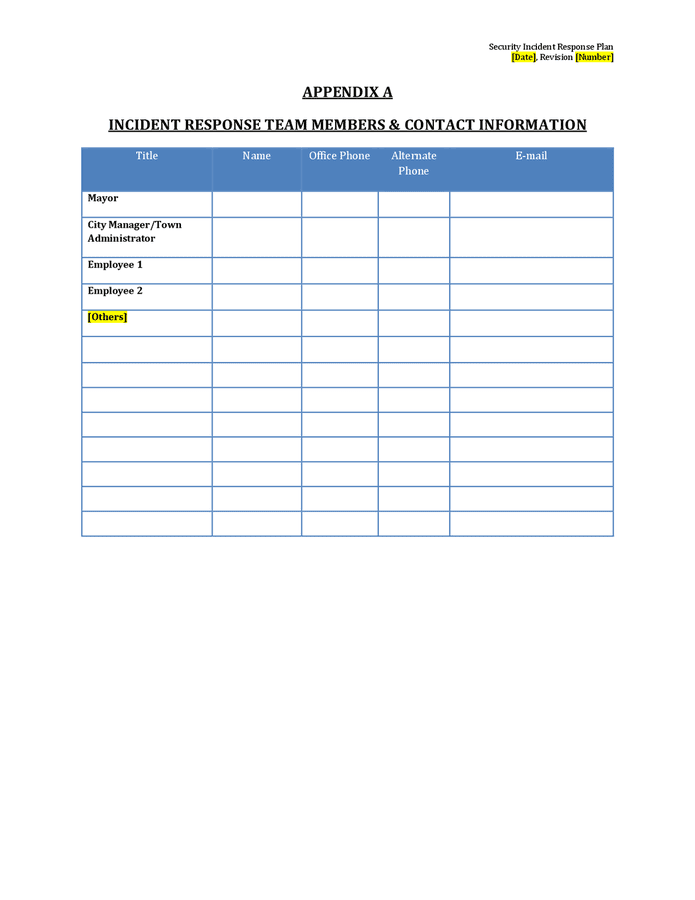 Security incident response plan in Word and Pdf formats - page 8 of 14