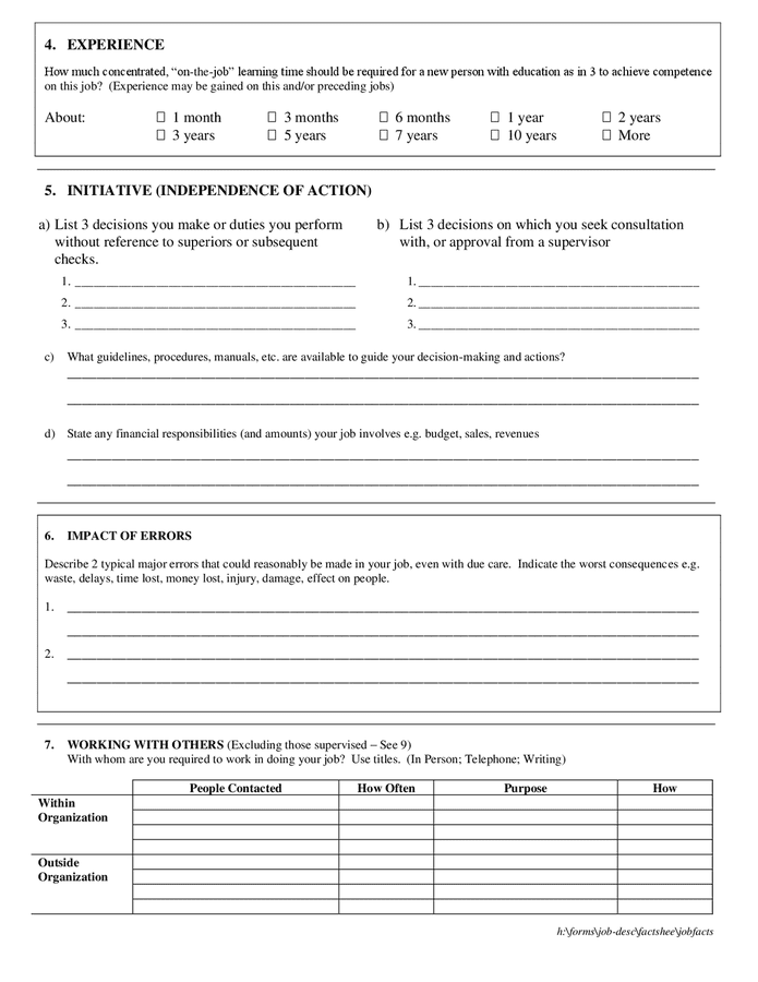 Job fact sheet form in Word and Pdf formats - page 5 of 7