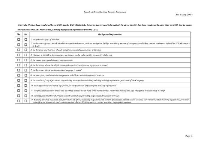 Sample of report for ship security assessment in Word and Pdf formats ...