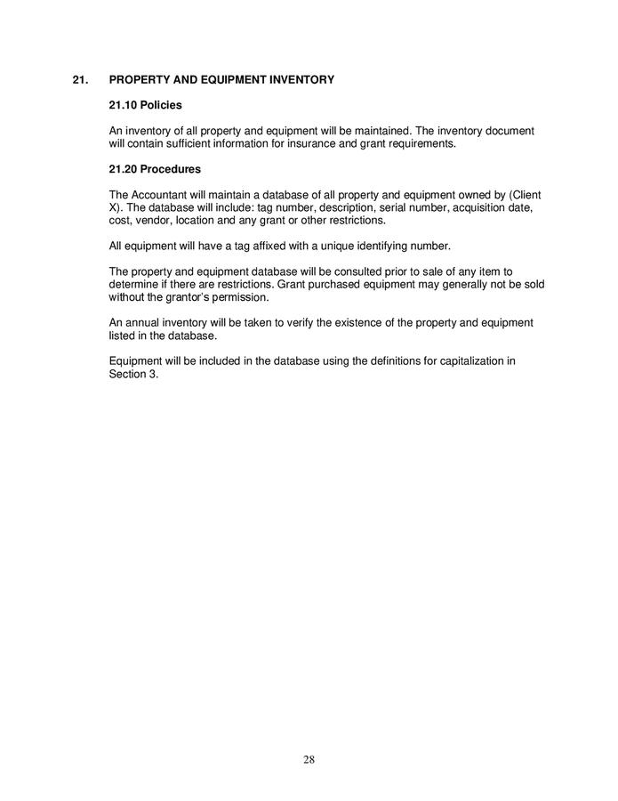 Sample accounting policies and procedures in Word and Pdf formats ...