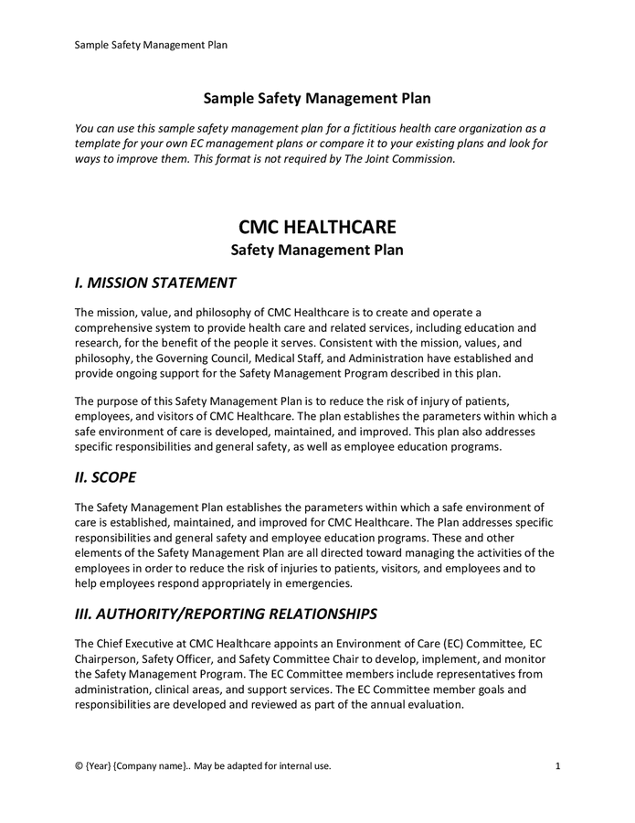 Safety Plan Template Download Free Documents For PDF Word And Excel Safety Plan Template Download Free Documents For PDF Word And Excel