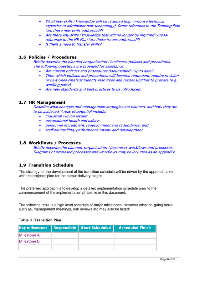 Project Transition Plan In Word And Pdf Formats Page 6 Of 11 project-transition-plan-in-word-and-pdf-formats-page-6-of-11