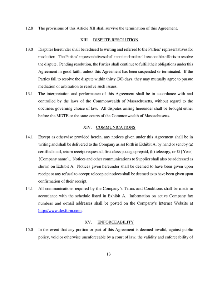 Gas supplier service agreement template in Word and Pdf formats - page ...
