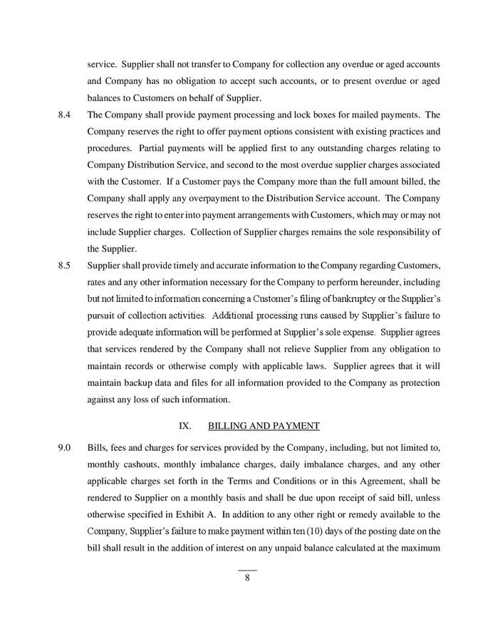 Gas supplier service agreement template in Word and Pdf formats - page ...