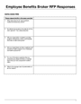 Employee benefits broker RFP responses in Word and Pdf formats