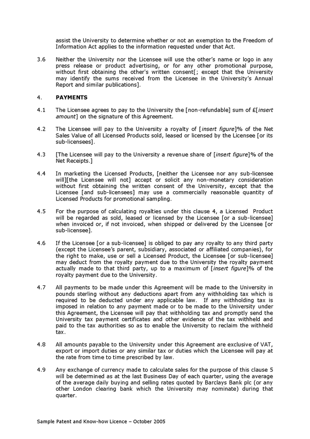 Patent and know-how licence template (UK) in Word and Pdf formats ...