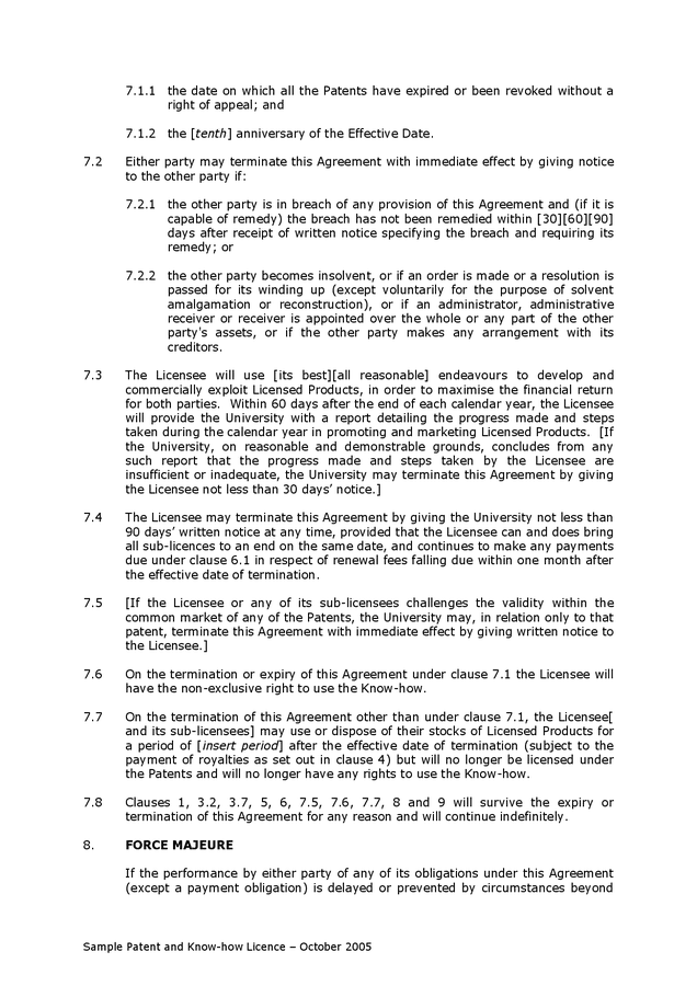Patent and know-how licence template (UK) in Word and Pdf formats ...