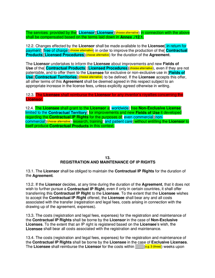 Patent licensing agreement template in Word and Pdf formats - page 20 of 35