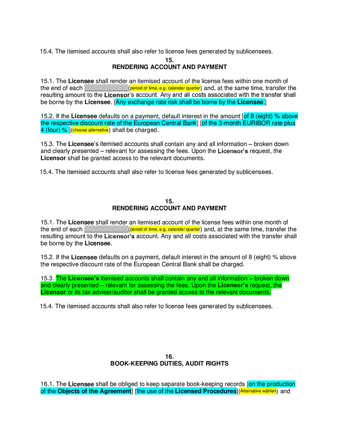 Patent licensing agreement template in Word and Pdf formats - page 25 of 35