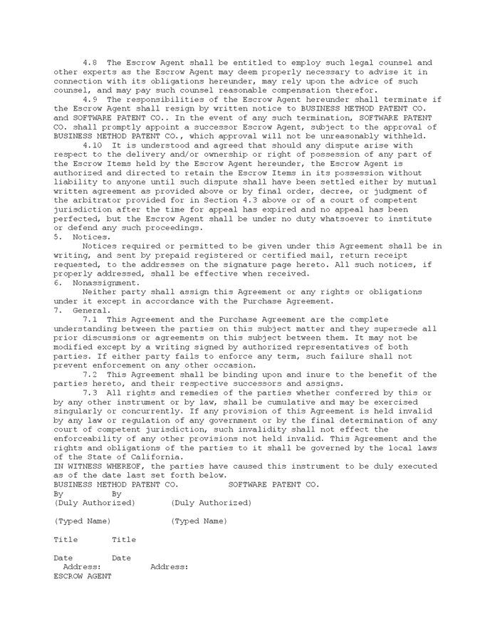 Software Escrow Agreement Template In Word And Pdf Formats Page 4 Of 5