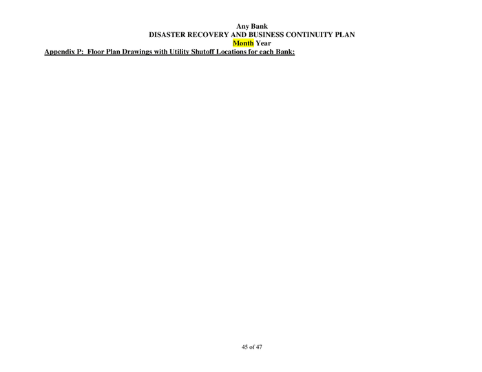 Bank disaster recovery and continuity plan template in Word and Pdf ...