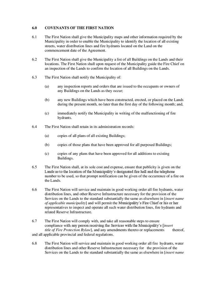 Fire protection services agreement template in Word and Pdf formats ...