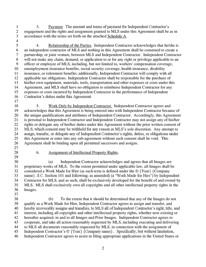 Third party independent contractor agreement - photographs and graphics ...