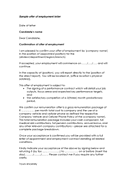 offer of employment letter sample