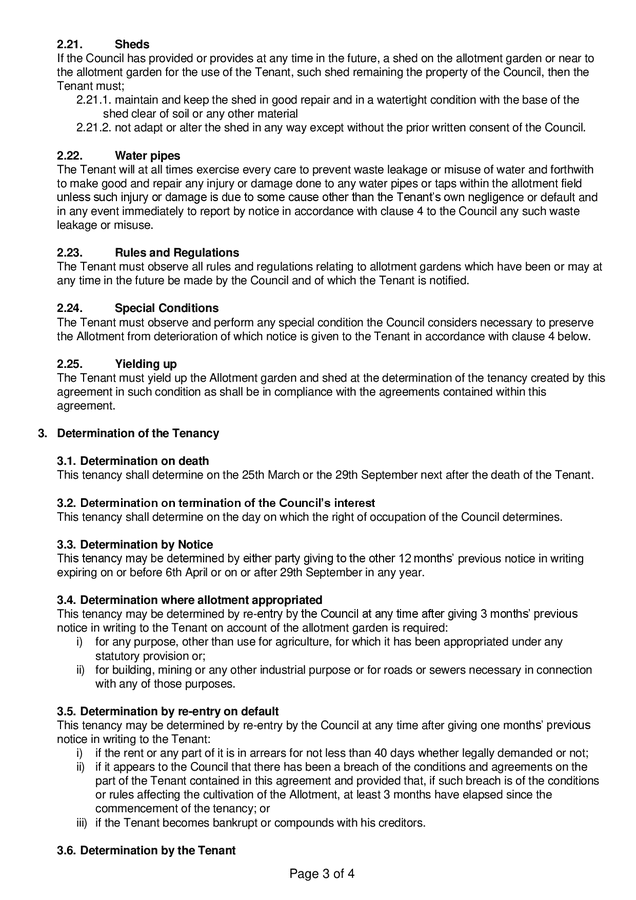 Sample agreement for letting of allotment plot (UK) in Word and Pdf ...