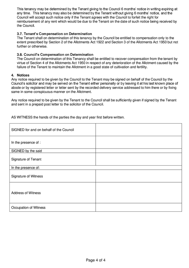Sample agreement for letting of allotment plot (UK) in Word and Pdf ...