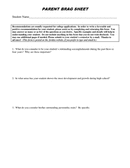 parent brag sheet