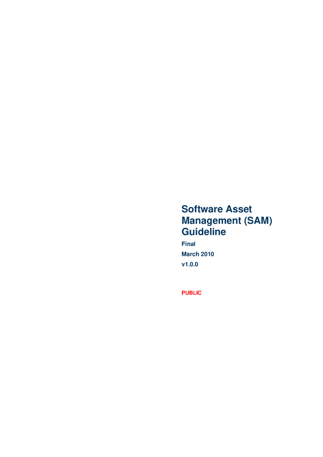 Software Asset Management Sam Guideline In Word And Pdf Formats